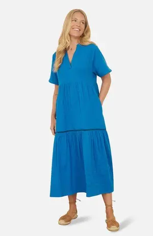 YUMI Cotton Kaftan Midi Dress