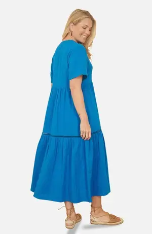 YUMI Cotton Kaftan Midi Dress