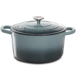 CROCK-POT 5 Quart Round Enameled Cast Iron Dutch Oven - Grey
