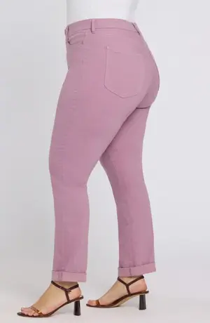 NYDJ Marilyn Triple Stitch High Waist Straight Leg Jeans - Dusky Daisy