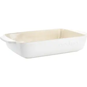 CROCKPOT 4 Quart Rectangular Stoneware Bake Pan - White