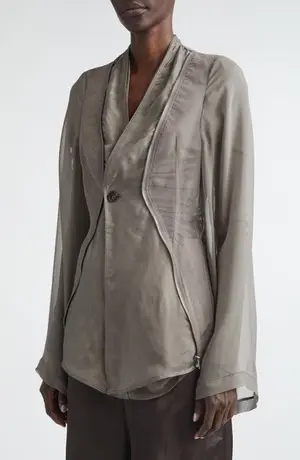 Rick Owens Temple Stag Jacket - Dust