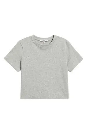 FRAME The Heather Boxy Crop T-shirt - Heather Grey
