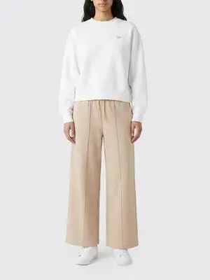 Lacoste Cotton Blend Wide Leg Pants - Beige