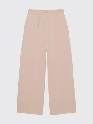 Lacoste Cotton Blend Wide Leg Pants - Beige