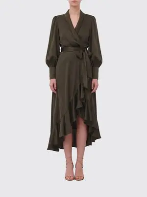 Zimmermann Silk Midi Wrap Dress - Green