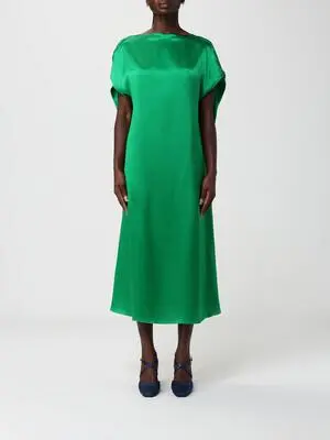 Dries Van Noten Satin Midi Dress - Green