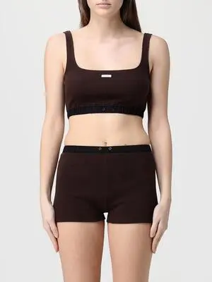 ENTIRE STUDIOS Ribbed Knit Cropped Top - Red