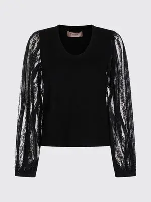 TWINSET Lace Sleeve Sweater
