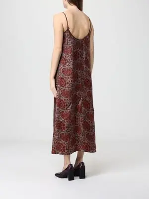 UMA WANG Viscose Blend Ethnic Pattern Midi Dress