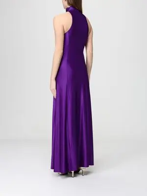 Rabanne Halterneck Metallic Jersey Dress