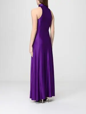Rabanne Halterneck Metallic Jersey Dress