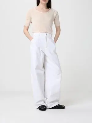 LEMAIRE Wide Leg Cotton Denim Jeans - Milk