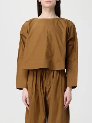 Soeur Cotton Cropped Top - Brown