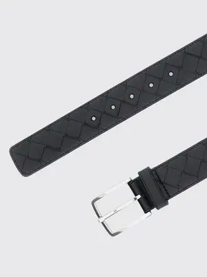 Bottega Veneta Intrecciato Leather Belt - Black