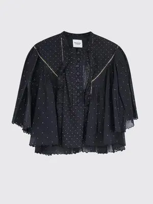 Isabel Marant Étoile Polka Dot Cotton Top With Pussybow Collar