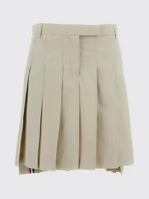 Thom Browne Cotton Pleated Mini Skirt - Beige