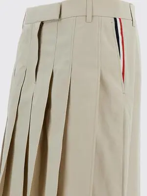 Thom Browne Cotton Pleated Mini Skirt - Beige