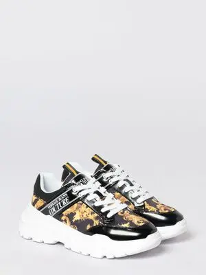 Versace Baroque Print Nylon Low Top Sneakers - Black