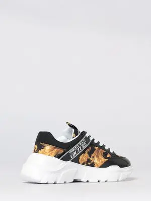Versace Baroque Print Nylon Low Top Sneakers - Black