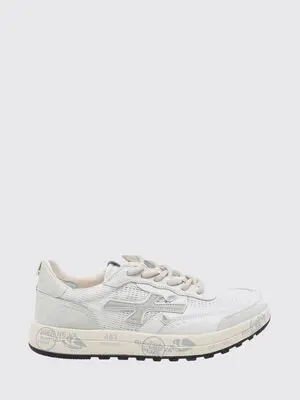 Premiata Nous Perforated Suede Lace-up Sneakers - White