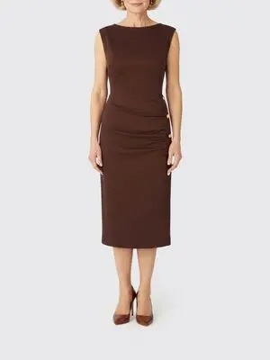 Pinko Ruched Button Detailed Midi Dress - Brown