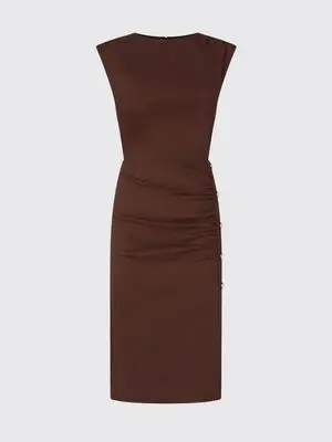 Pinko Ruched Button Detailed Midi Dress - Brown