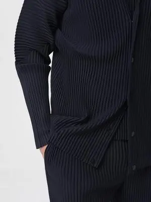 Issey Miyake Pleated V-neck Cardigan - Blue