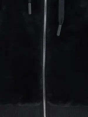 Moose Knuckles Fur Front Zip Hoodie - Black