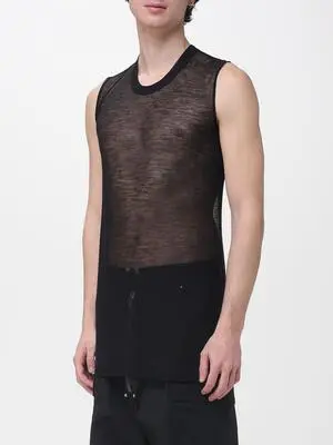 Rick Owens Transparent Wool Blend Tank Top - Black