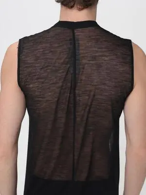 Rick Owens Transparent Wool Blend Tank Top - Black