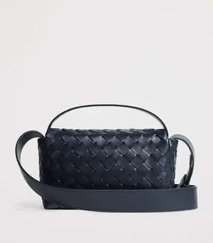 Bottega Veneta Leather Intrecciato Mini Flap Bag