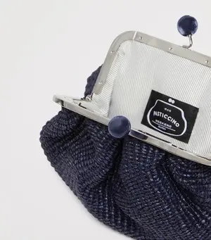Max Mara Small Woven Pasticcino Clutch - Blue