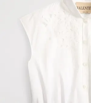 Valentino Garavani Cotton Poplin Embroidered Midi Dress
