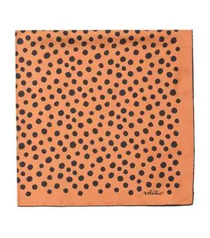 Valentino Garavani Silk Spotted Print Scarf - Brown