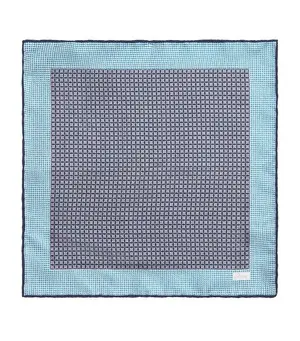 Brioni Silk Printed Pocket Square - Grey