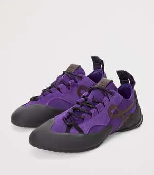 Loewe Grip Split Leather Sneakers - Purple