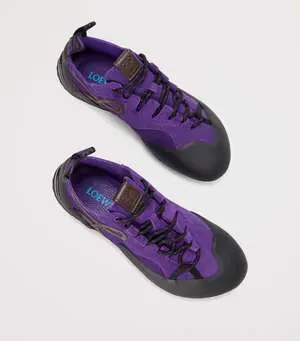 Loewe Grip Split Leather Sneakers - Purple
