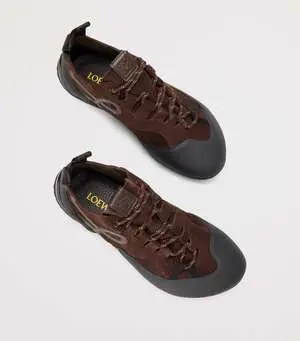 Loewe Split Leather Grip Sneakers - Brown