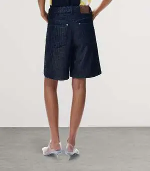 Loewe Leather Feather Bermuda Shorts