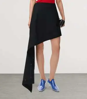 Loewe Wool Draped Mini Skirt - Black