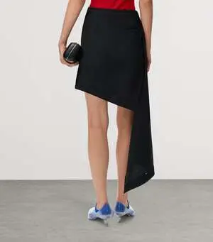 Loewe Wool Draped Mini Skirt - Black