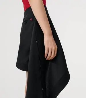 Loewe Wool Draped Mini Skirt - Black