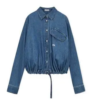 Loewe Drawstring-hem Denim Shirt