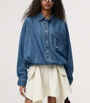 Loewe Drawstring-hem Denim Shirt