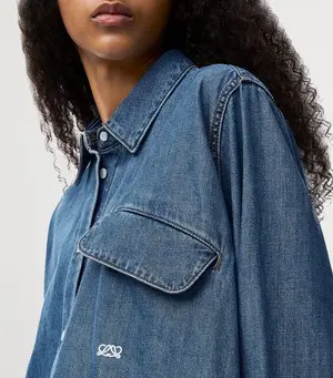 Loewe Drawstring-hem Denim Shirt