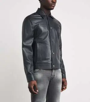 Jacob Cohen Leather Trucker Jacket