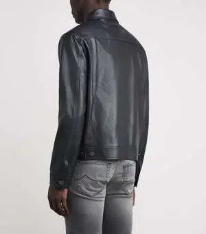 Jacob Cohen Leather Trucker Jacket