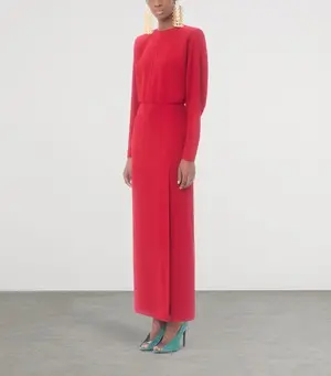Valentino Garavani Silk Slit Midi Dress