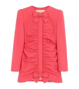 Valentino Garavani Virgin Wool Ruched Jacket - Red